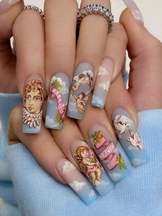 35 Angel Nails Designs For a Whimsical Look (2024) - The Trend Spotter